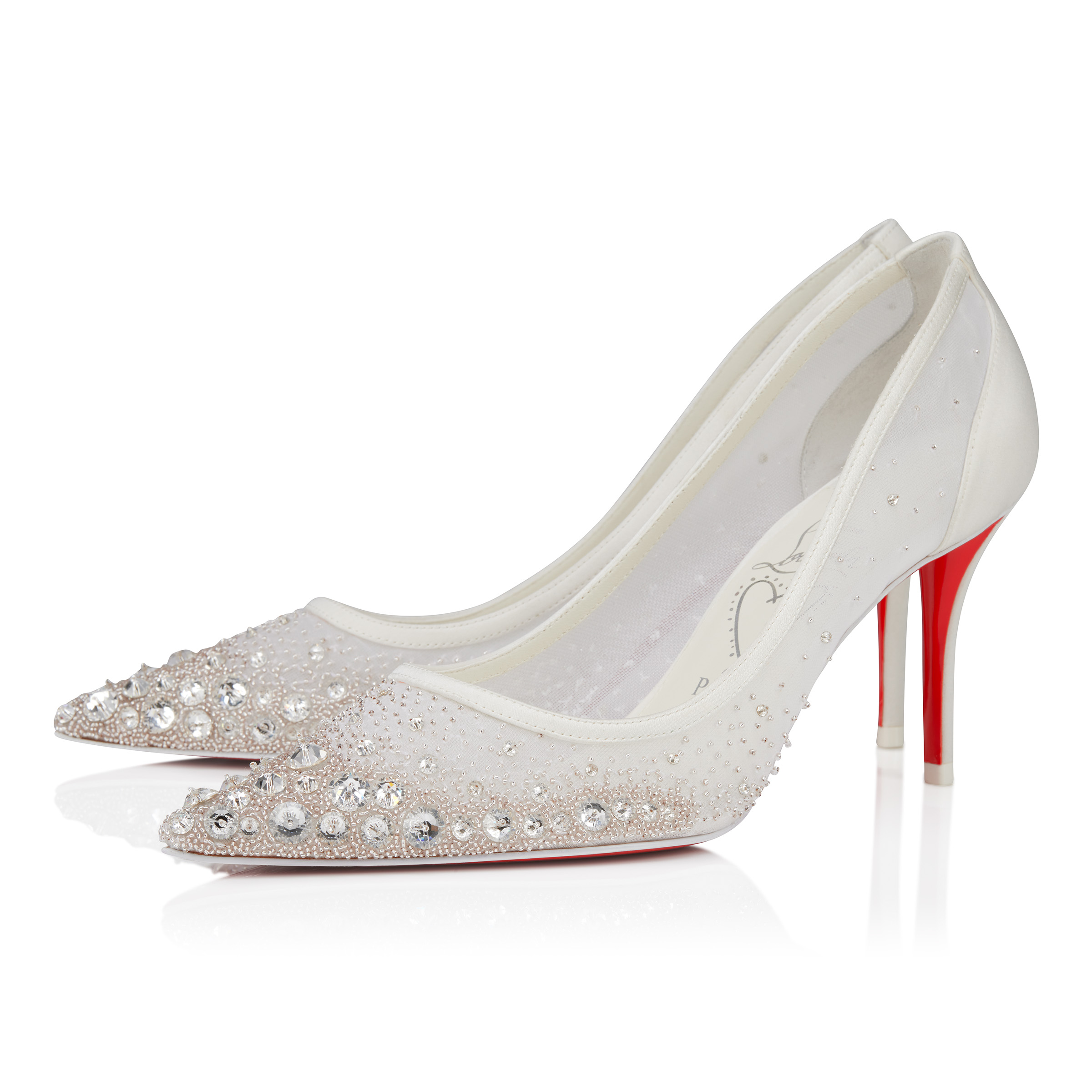 Miss Z Sparkling - 80 mm Pumps - Mesh and strass - Ivory - Women ...