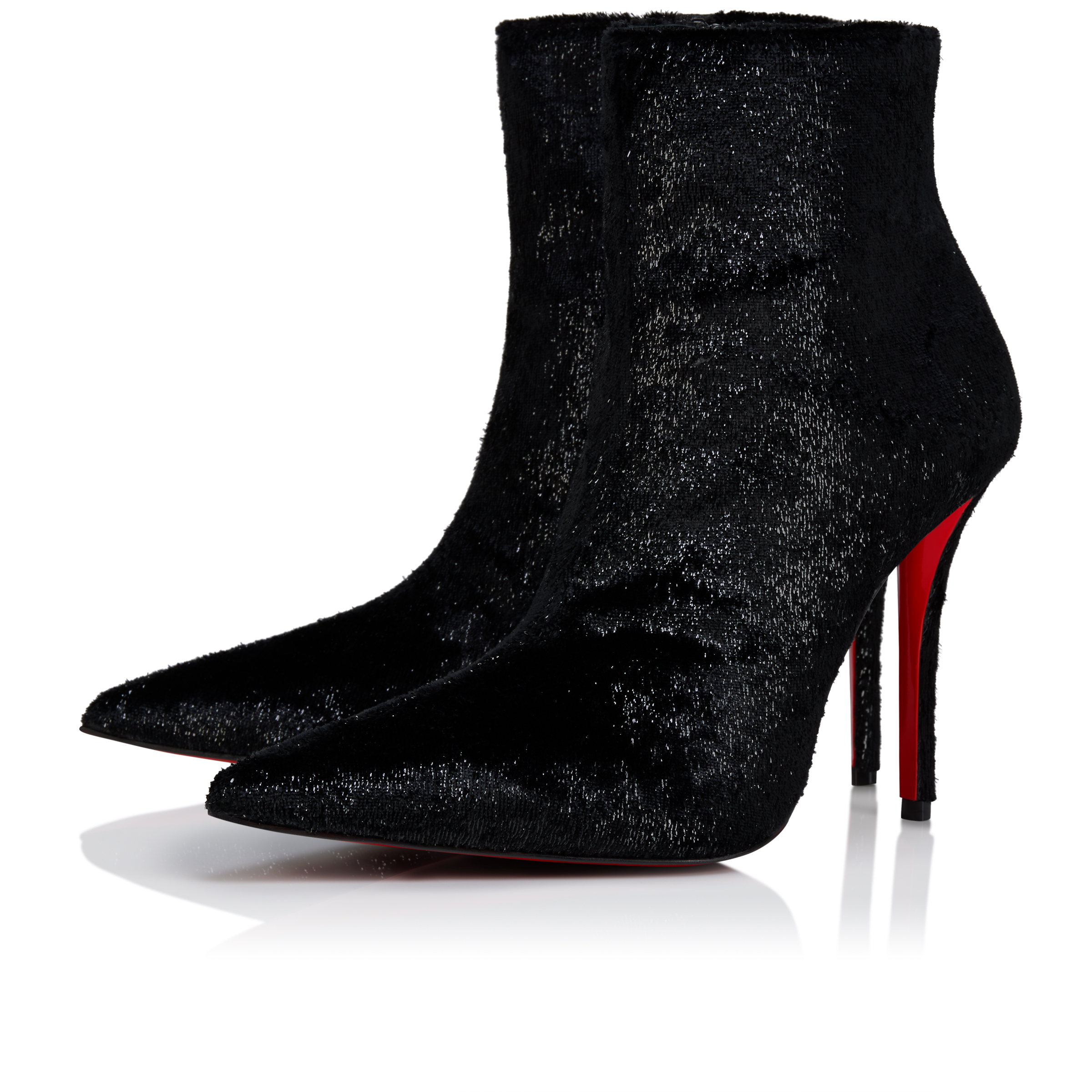 Miss Z Booty - 100 mm Low boots - Shiny velvet effect calf leather ...