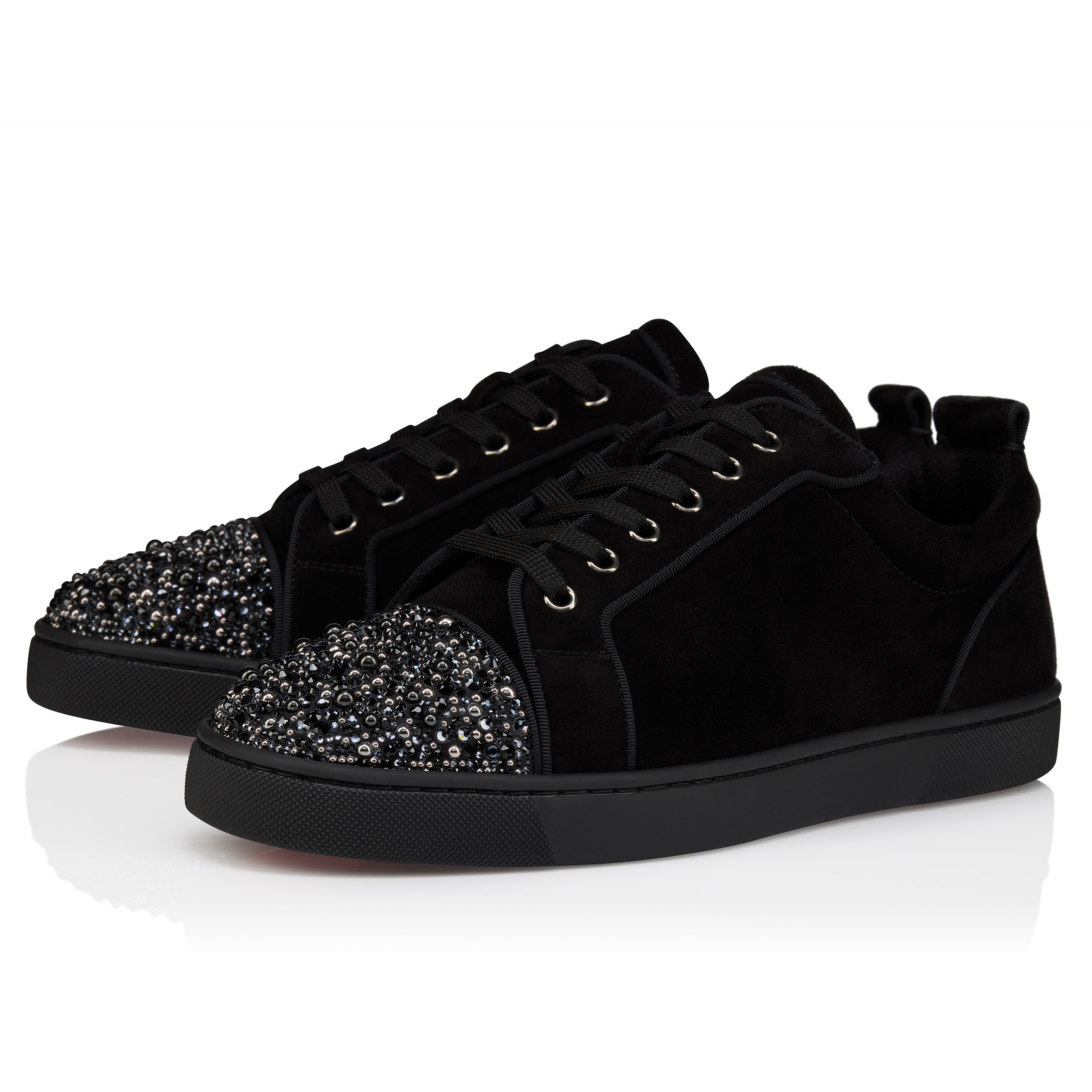 Louis Jr P Perla - Sneakers - Veau velours and strass - Black - Men ...