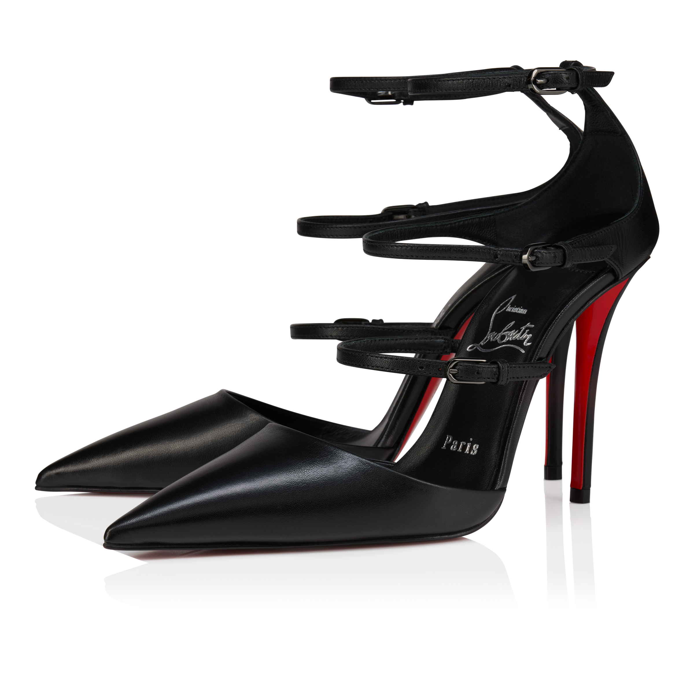 Milena - 100 mm Strappy pumps - Kid leather - Black - Women - Christian ...