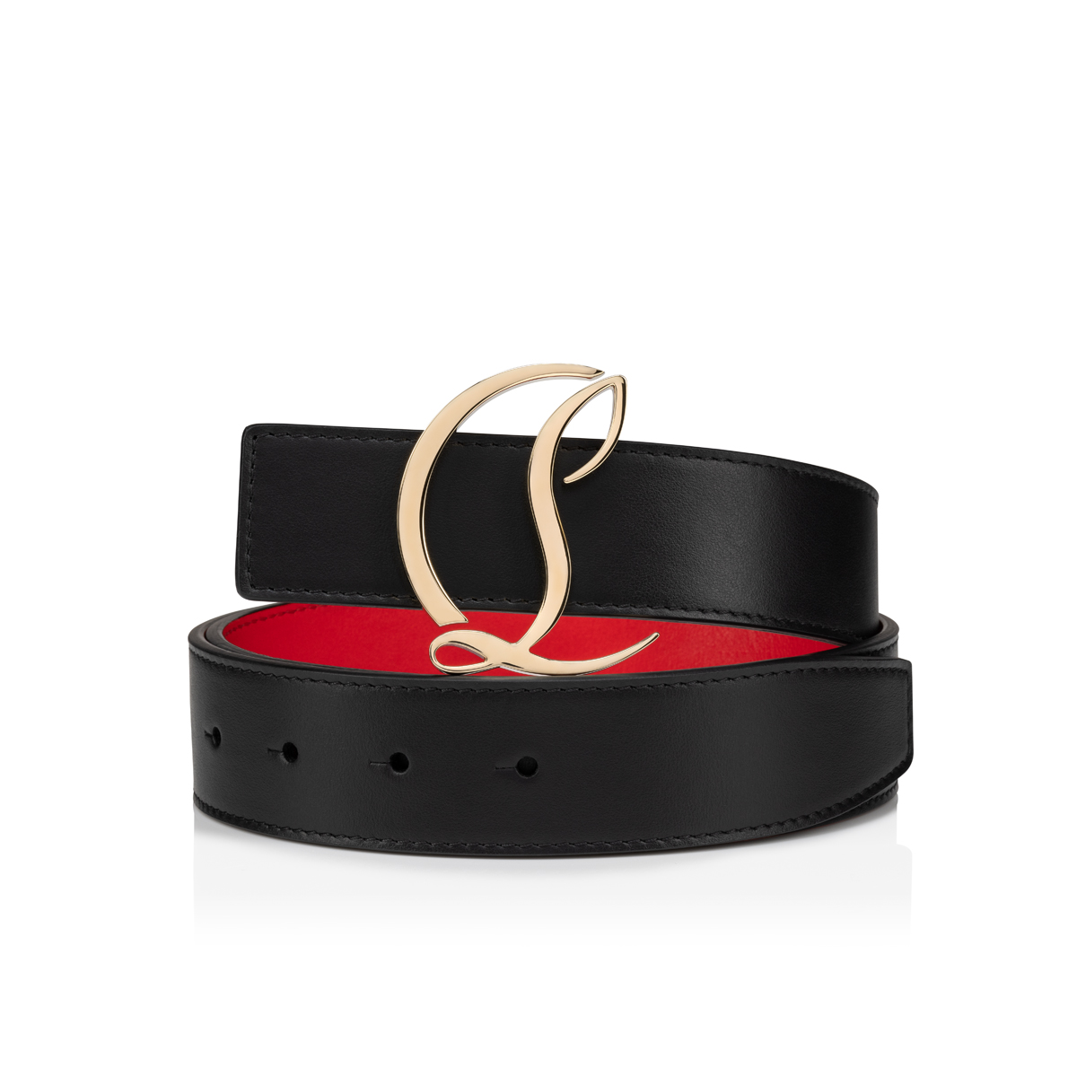 CL Logo - Ceinture - Cuir de veau - Noir - Christian Louboutin France