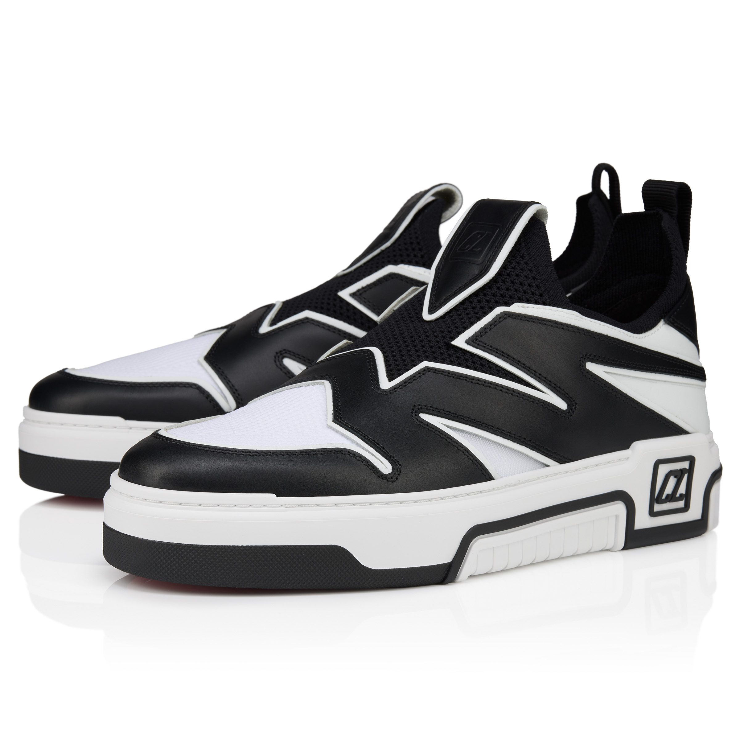 Astroflash - Sneakers - Calf leather and fabric - Black - Men ...