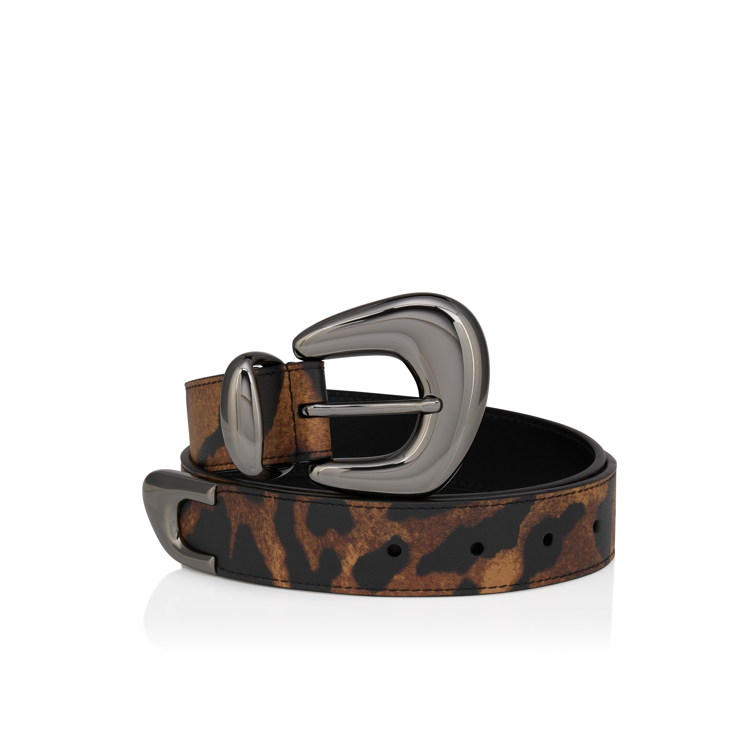 Bubble - Belt - 'Bengali' printed calf leather - Brown - Christian ...