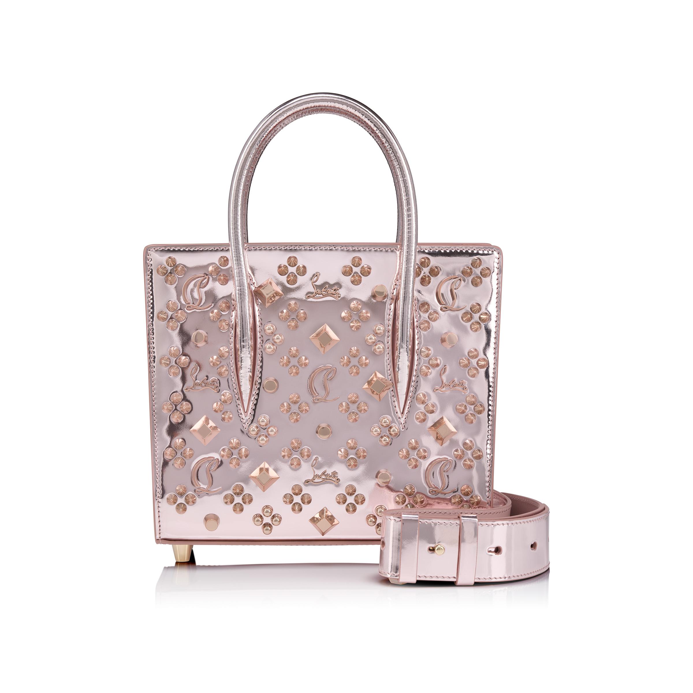 Paloma mini - Top handle bag - Laminated calf leather and spikes ...